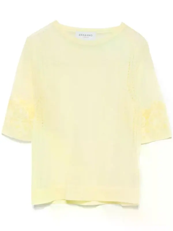 ERMANNO FIRENZE Sheer T-shirt - Yellow