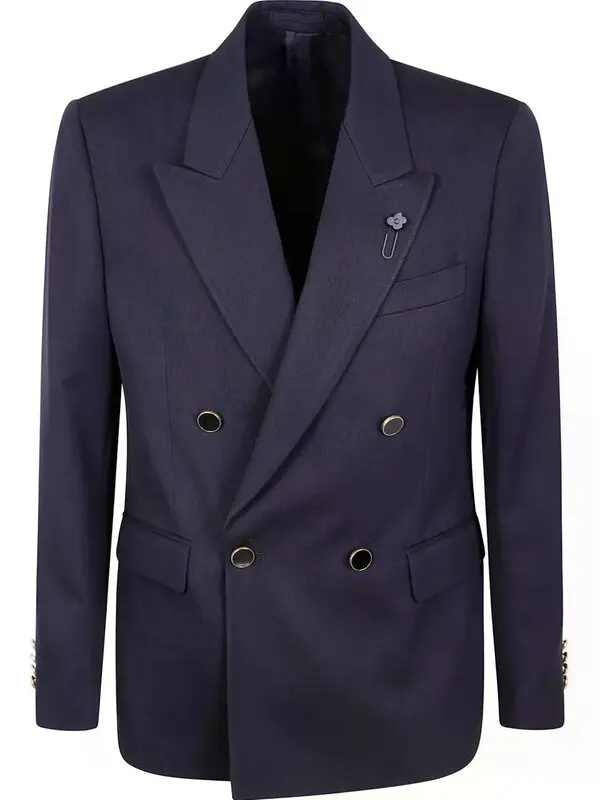 LARDINI Double-breasted Blazer - Blue