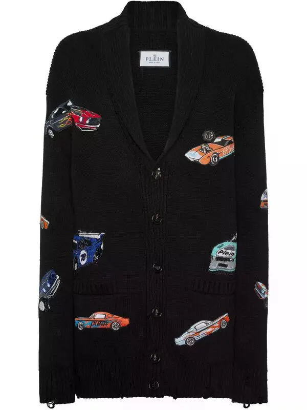 Philipp Plein Car-intarsia Cardigan