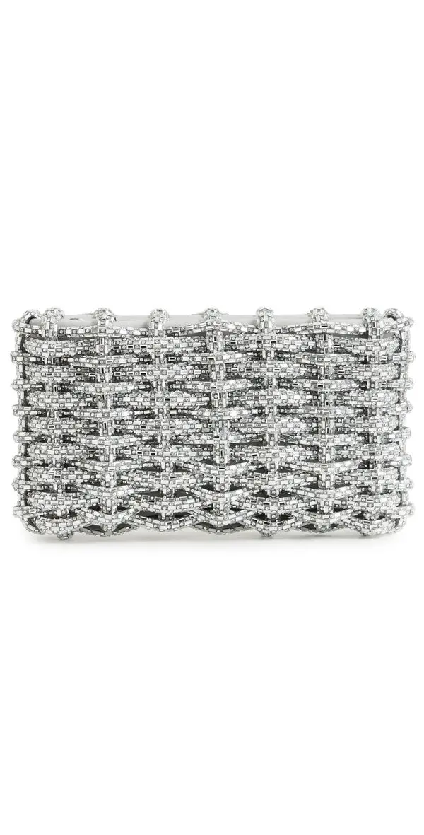 Simkhai Morgan Rhinestone Embellished Woven Clutch