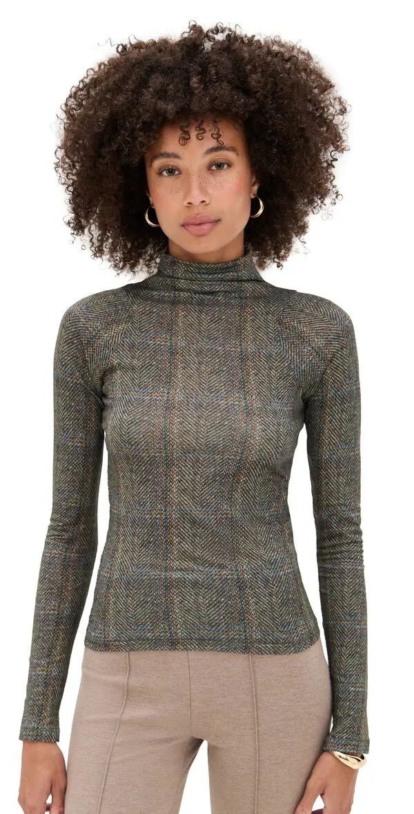 Rag & Bone Shaw Paneled Long Sleeve Turtleneck Tee
