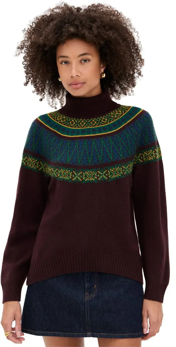 Jumper 1234 Fair Isle Roll Collar Sweater