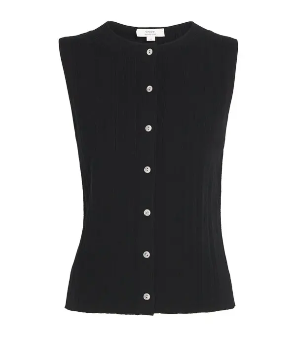 Vince Button-up Sleeveless Top