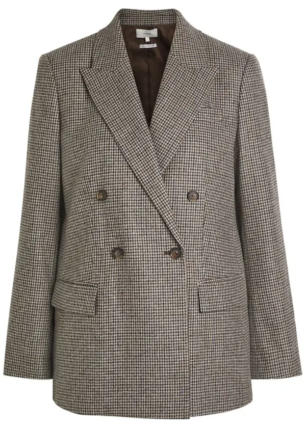 Vince Houndstooth Woven Blazer