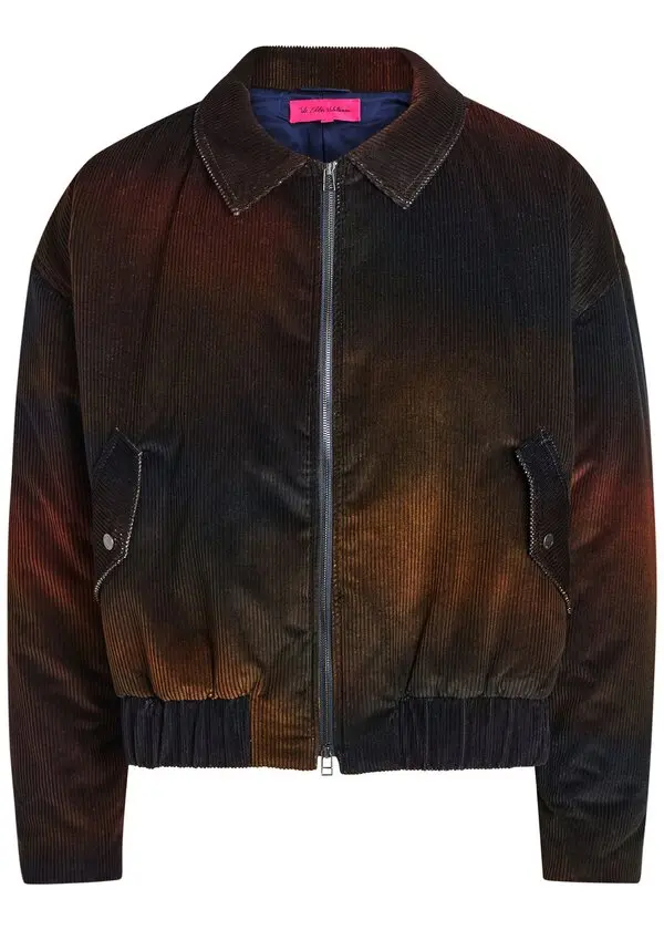 THE ELDER STATESMAN Ombre Quilted Corduroy Jacket - Dark Blue