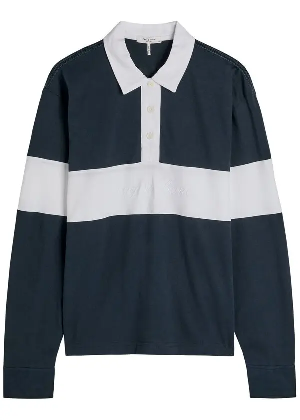 Rag & Bone Colour-block Cotton Polo Top