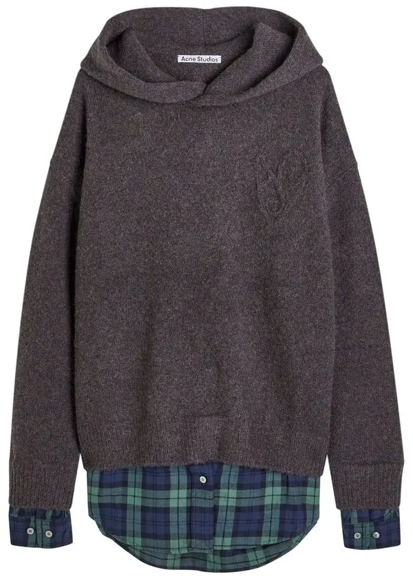 Acne Studios Plaid Shirt-effect Wool-blend Jumper