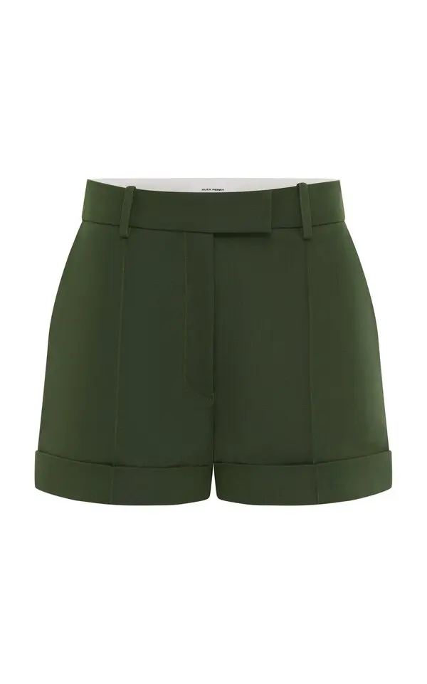 Alex Perry Cuffed Cotton-blend Shorts