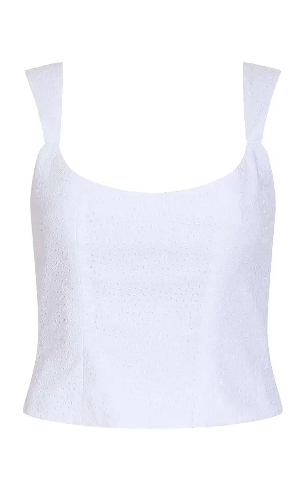 MARKARIAN Maisie Cotton Eyelet Corset Top