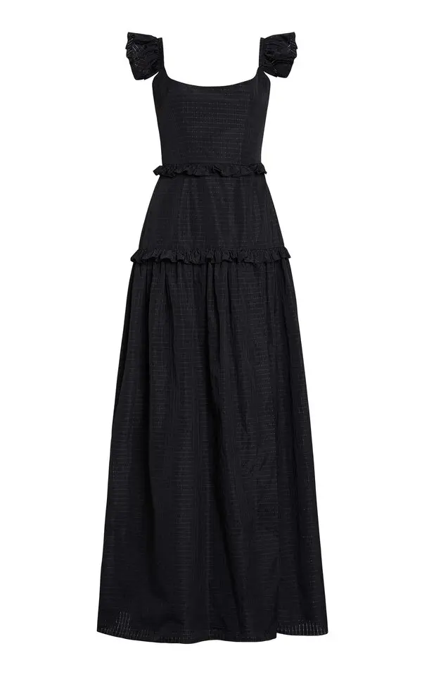 MARKARIAN Alanna Ruffled Tiered Taffeta Gown