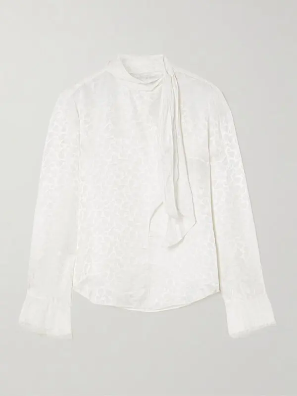 Isabel Marant Raphaella Paisley-print Satin-jacquard Blouse - White