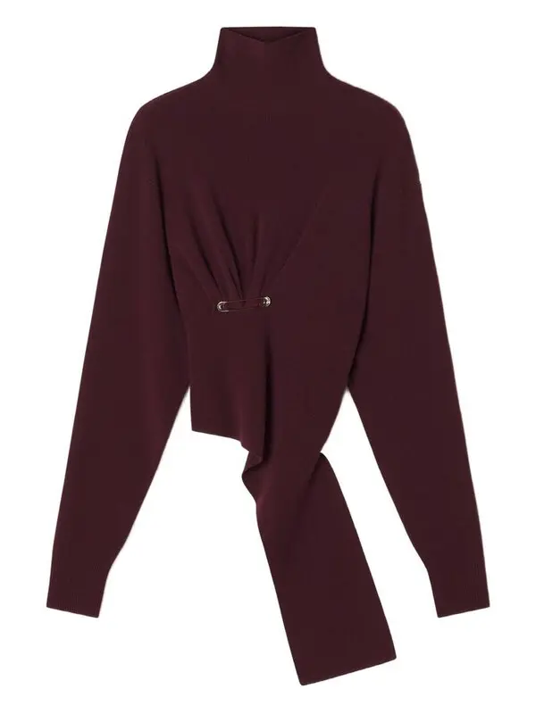 LANVIN Wool And Cashmere Turtleneck Sweater With Draped Detail