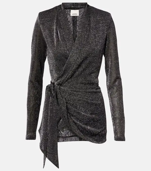 Isabel Marant Cinay Lamé Wrap Top - Silver