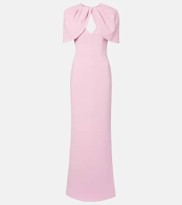 Rebecca Vallance Xena Caped Crêpe Gown - Pink