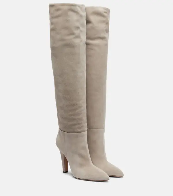 Paris Texas Elsa 100 Suede Over-the-knee Boots - Grey