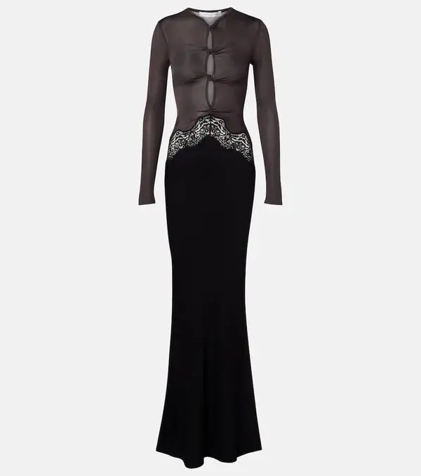 Christopher Esber Cutout Lace-trimmed Maxi Dress