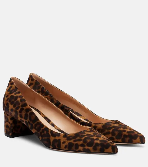 GIANVITO ROSSI Piper 45 Leopard-print Suede Pumps