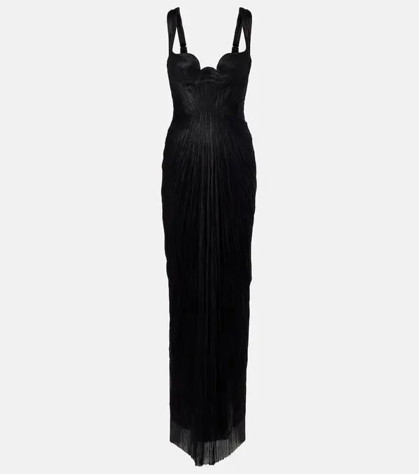 MARIA LUCIA HOHAN Anais Open-back Silk Mousseline Gown