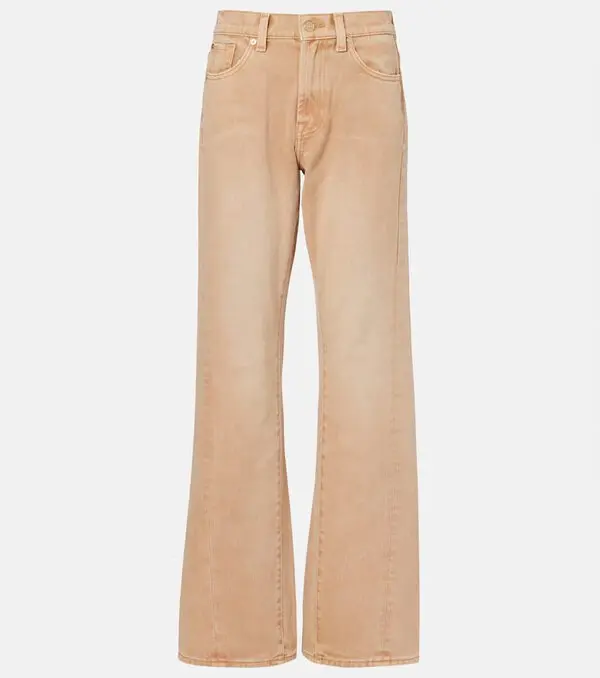 7 For All Mankind Twisted Tess Mid-rise Wide-leg Jeans