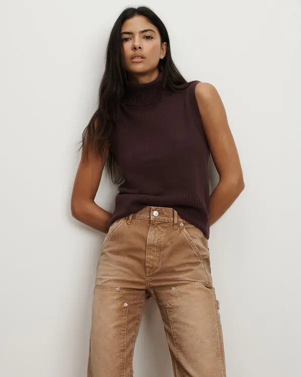 Veronica Beard Mazzy Cashmere Sweater - Dark Currant