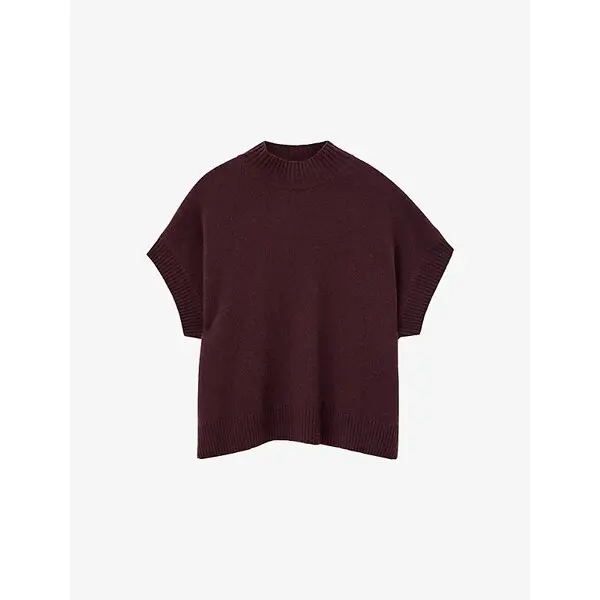 JOSEPH Short-sleeved Knitted Cashmere Top