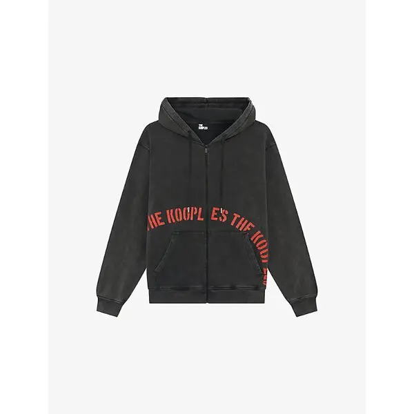 The Kooples Zip-up Logo-print Cotton Hoody