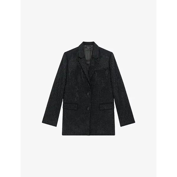 The Kooples Rhinestone-embellished Single-breasted Wool-blend Blazer