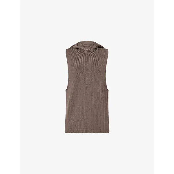 Rick Owens Ribbed Sleeveless Wool Knitted Tank Top - Darkdust