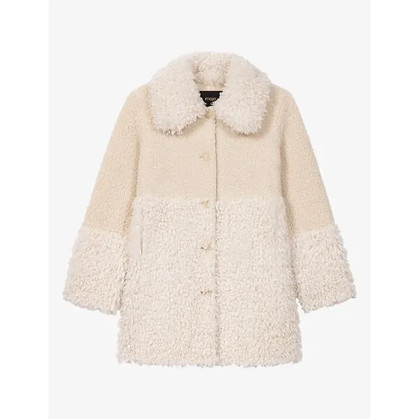 Maje Long Collared Faux-fur Coat
