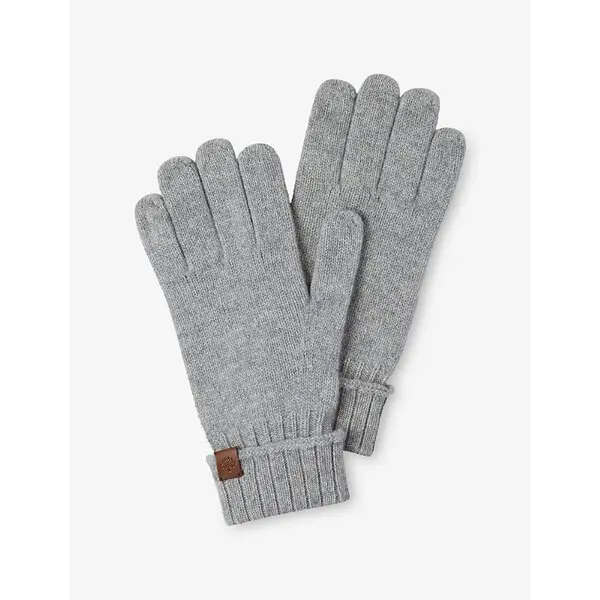 Mulberry Cashmere Knitted Gloves - Grey Melange