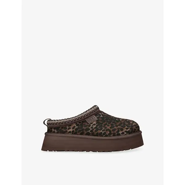 UGG Tazz Leopard Print Calf-hair Slippers - Brown/oth