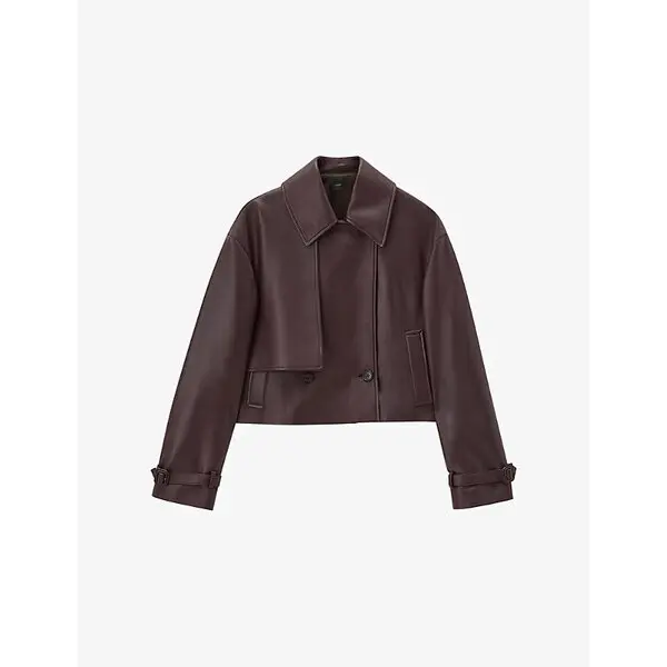 JOSEPH Blaise Double-breasted Leather Jacket