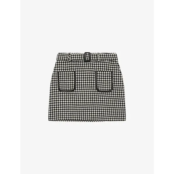 The Kooples Houndstooth Wool-blend Mini Skirt