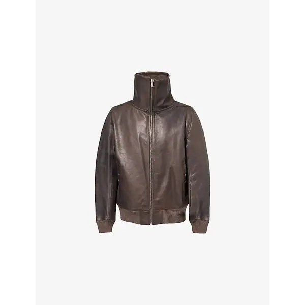 Rick Owens Blixa Dracu-collar Leather Jacket