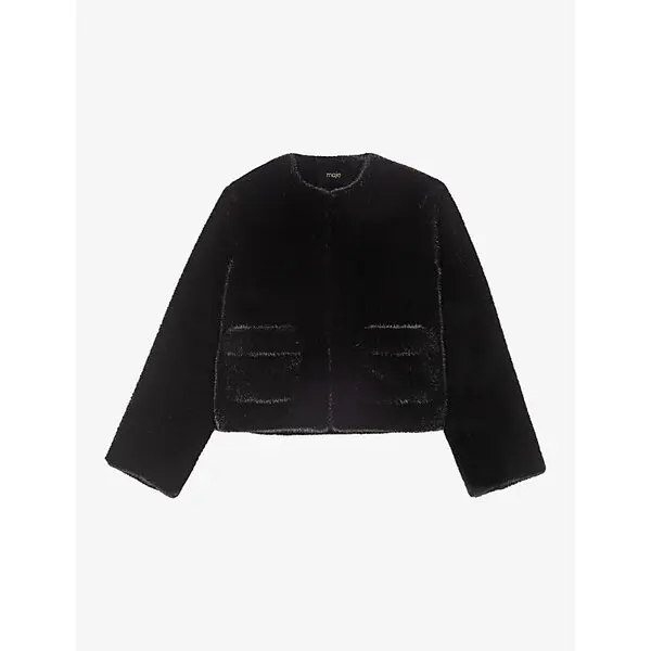 Maje Patch-pocket Faux-fur Coat