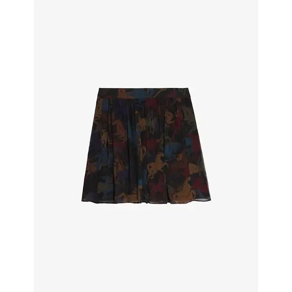 Zadig&Voltaire Jadys Horse-print Woven Mini Skirt