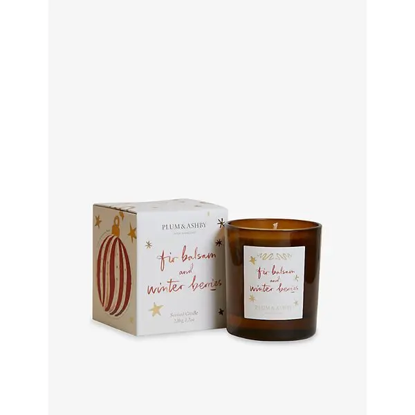 PLUM AND ASHBY Fir Balsam & Winter Berries Votive Scented Wax Candle - One-color