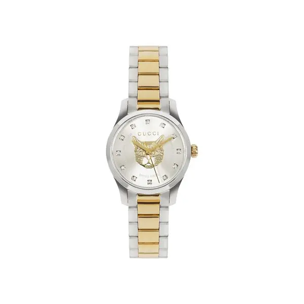 Gucci G-timeless Diamond Watch 'two Tone