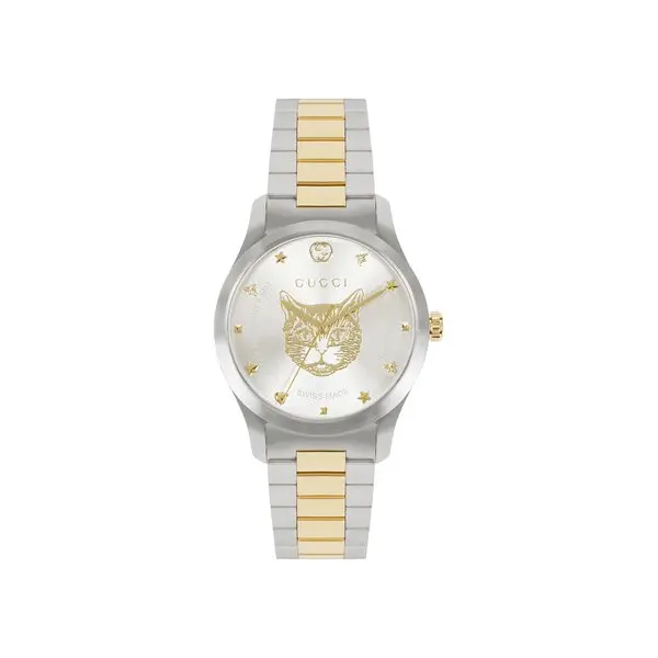 Gucci G-timeless Bracelet Watch 'two Tone