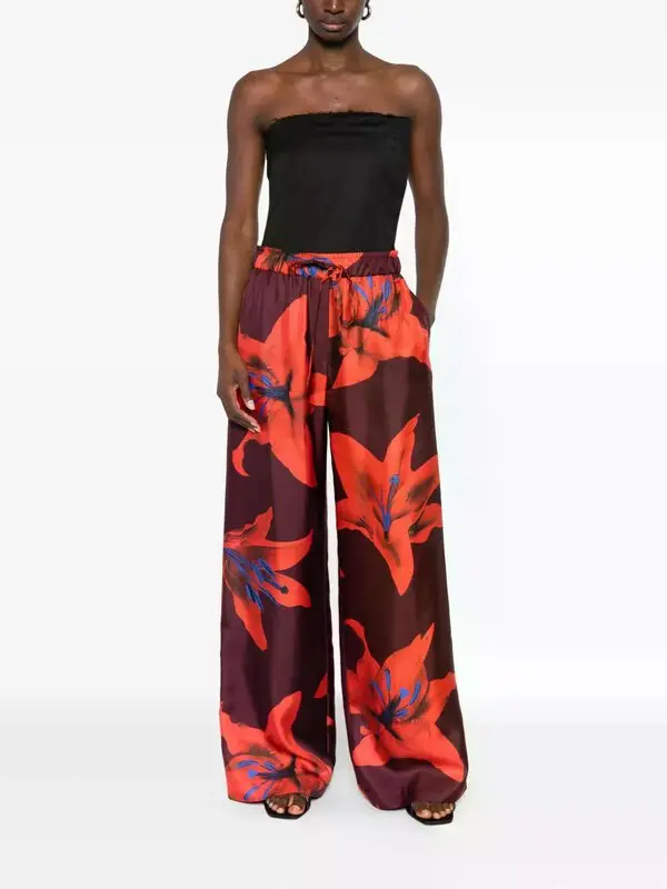 Alexander McQueen Floral-print Trousers - Red