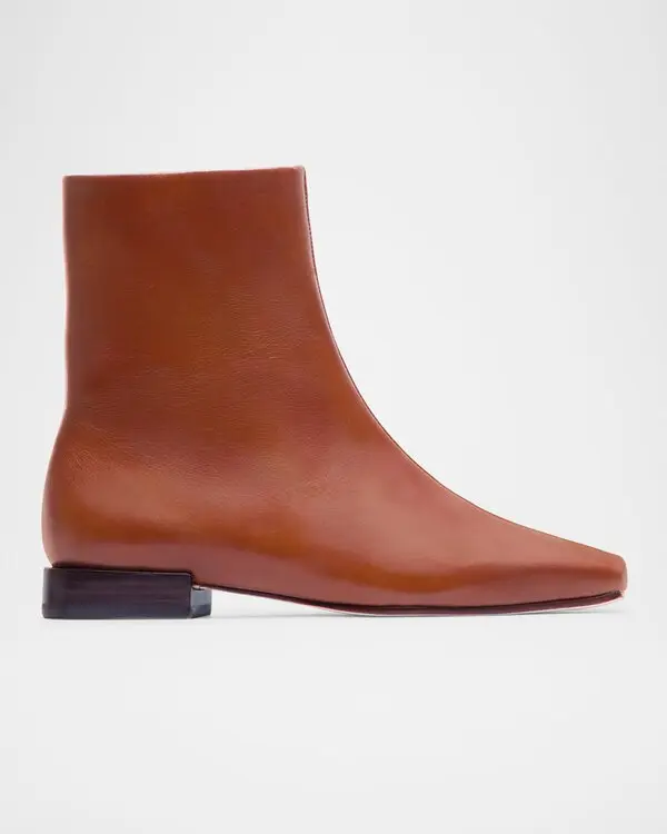 Bernardo Belfast Leather Ankle Booties - Cognac Casein Veg