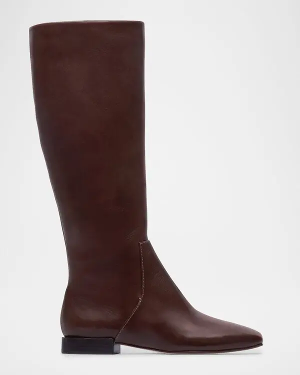 Bernardo Barnes Leather Riding Boots - Dark Chocolate Parafin Pull Up