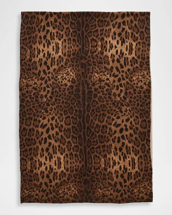 Sofia Cashmere Leopard-print Cashmere Wrap