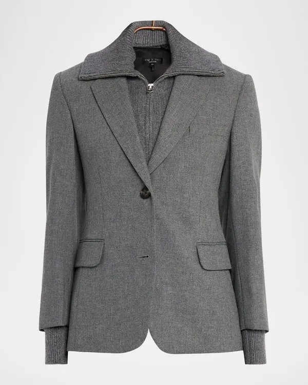 Rag & Bone Frank Wool Blazer With Removable Sweater