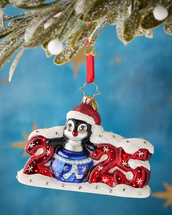 CHRISTOPHER RADKO 2025 Frosty Flipper Countdown Christmas Ornament
