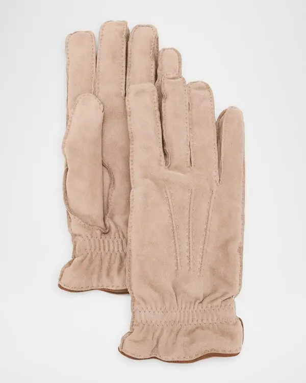 Brunello Cucinelli Suede Cashmere-lined Gloves
