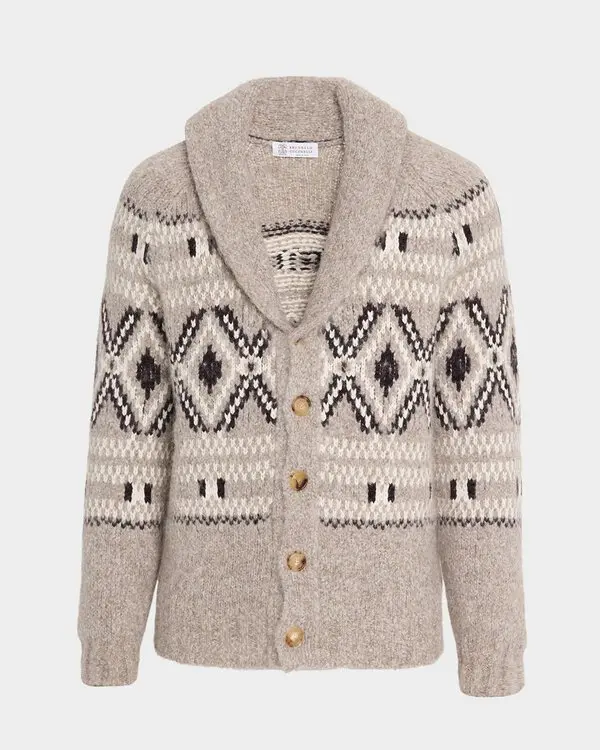 Brunello Cucinelli Wool-nylon Fair Isle Knit Cardigan