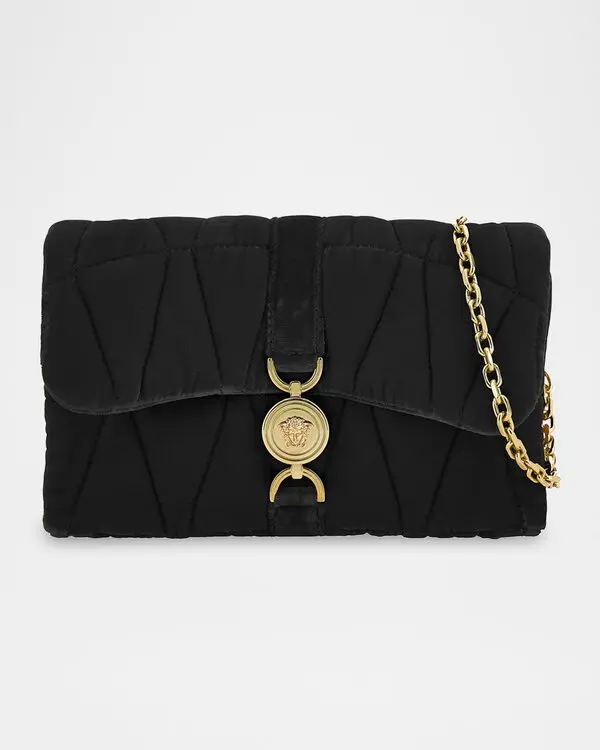 Versace Kleio Mini Quilted Shoulder Bag - Black