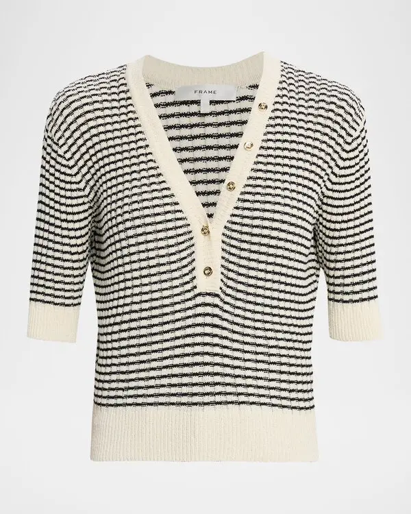 FRAME The Stripe V-neck Top