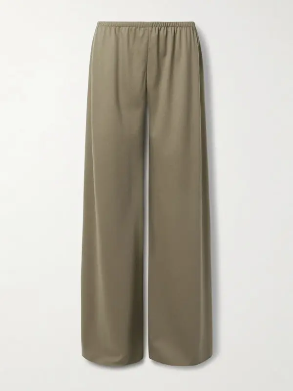 THE ROW Gala Wool Wide-leg Pants - Neutrals